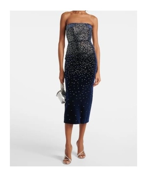 Alex Perry Embellished Velvet Midi Dress