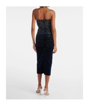 Alex Perry Embellished Velvet Midi Dress
