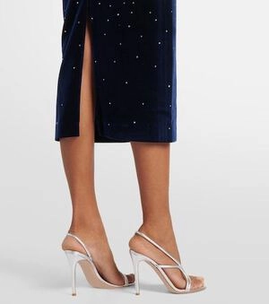 Alex Perry Embellished Velvet Midi Dress