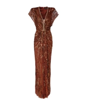 Jenny Packham Zola Sequined Gown - Brown