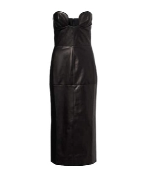 NENSI DOJAKA Leather Corset Dress - Black