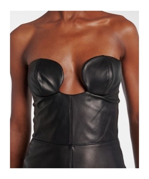 NENSI DOJAKA Leather Corset Dress