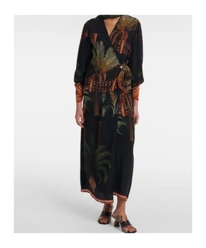 Johanna Ortiz Printed Silk Wrap Dress