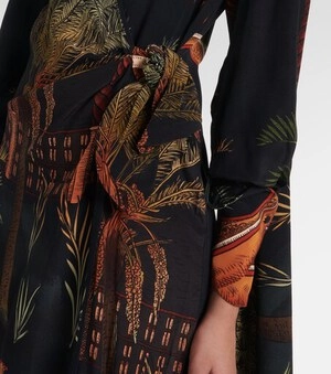 Johanna Ortiz Printed Silk Wrap Dress