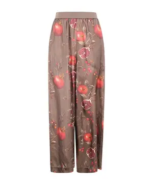 UMA WANG Graphic Printed Straight-leg Trousers - Brown Red