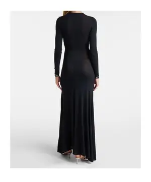 Rabanne Cutout Embellished Jersey Maxi Dress