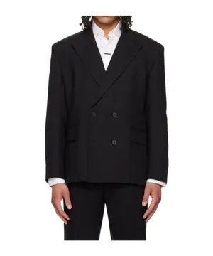 Hugo Boss Double-breasted Suit Jacket - Black