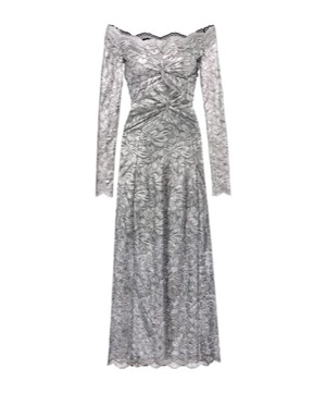 Rabanne Metallic-effect Lace Maxi Dress - Gray