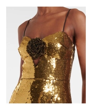 Rebecca Vallance Gloria Sequined Floral-applique Gown