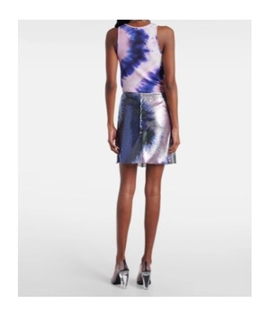 Rabanne Tie-dye Metallic Miniskirt