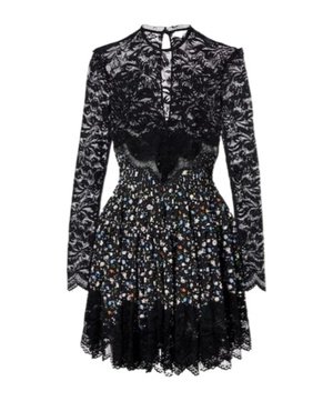 Rabanne Floral Lace Minidress - Black