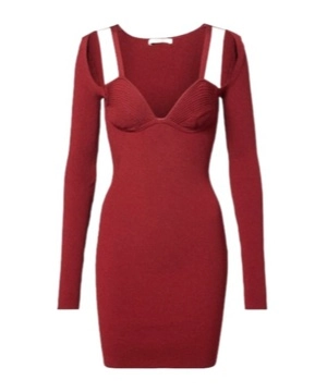 NENSI DOJAKA Cutout Knitted Minidress - Red