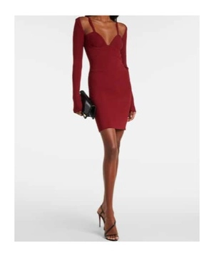 NENSI DOJAKA Cutout Knitted Minidress - Red