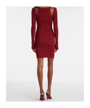 NENSI DOJAKA Cutout Knitted Minidress - Red