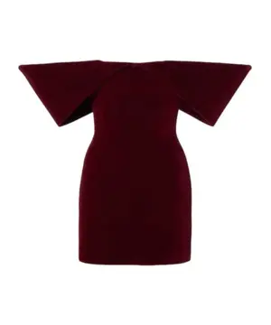 David Koma Off-shoulder Velvet Minidress - Brown