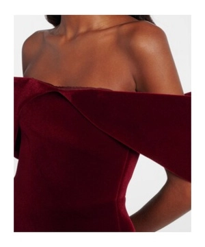 David Koma Off-shoulder Velvet Minidress - Brown