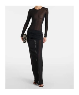 Alex Perry Ruched Sheer Mesh Gown