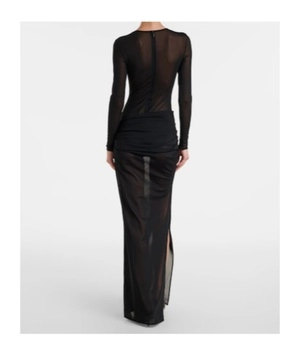 Alex Perry Ruched Sheer Mesh Gown