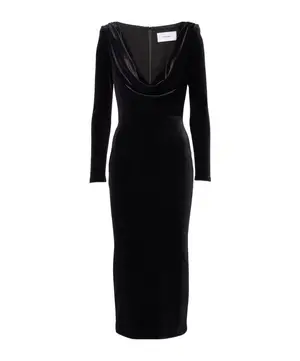 Alex Perry Velvet Corset Dress - Black