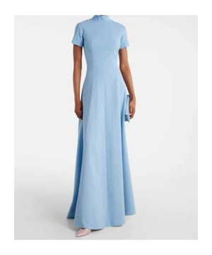 EMILIA WICKSTEAD Malinda Wool Crêpe Gown - Blue