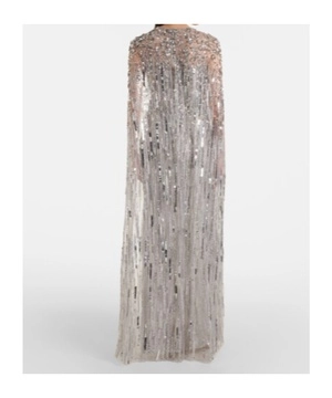 Jenny Packham Ruby Caped Sequined Gown