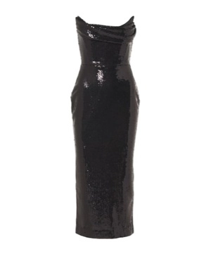 Alex Perry Sequined Bustier Dress - Black