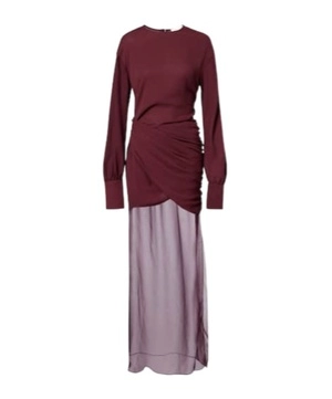 NENSI DOJAKA Davina Draped Maxi Dress - Red