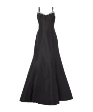 Monique Lhuillier Tumpet Embellished Silk Gown - Black
