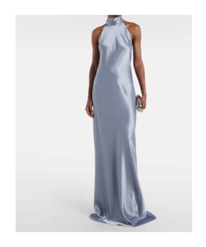 Galvan Sienna Halterneck Satin Gown