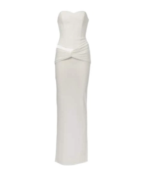 Alex Perry Draped Crepe Jersey Corset Dress - White