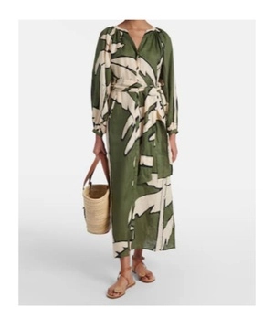 Johanna Ortiz Printed Linen Maxi Dress