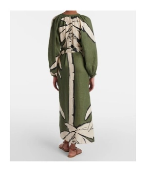 Johanna Ortiz Printed Linen Maxi Dress