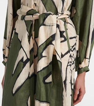 Johanna Ortiz Printed Linen Maxi Dress