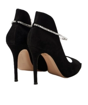 GIANVITO ROSSI Suede Peep-toe Stiletto Heels