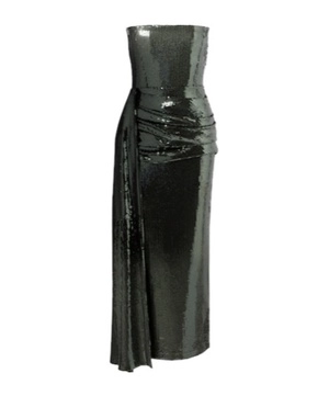Alex Perry Draped Sequined Corset Dress - Black