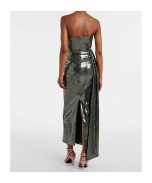 Alex Perry Draped Sequined Corset Dress
