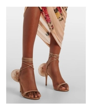Magda Butrym Floral Appliqué Leather Sandals - Nude