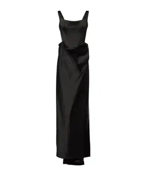 VIVIENNE WESTWOOD Camille Draped Crêpe Satin Bustier Gown - Nero