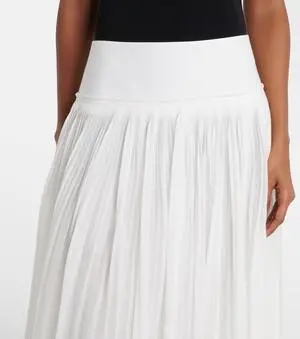 RÓHE Pleated Cotton Muslin Maxi Skirt