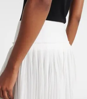 RÓHE Pleated Cotton Muslin Maxi Skirt