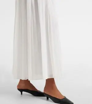 RÓHE Pleated Cotton Muslin Maxi Skirt