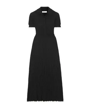 Gabriela Hearst Amor Ribbed Silk And Cashmere-blend Maxi Dress - Black