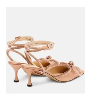 MACHMACH Double Bow 65 Embellished Satin Pumps