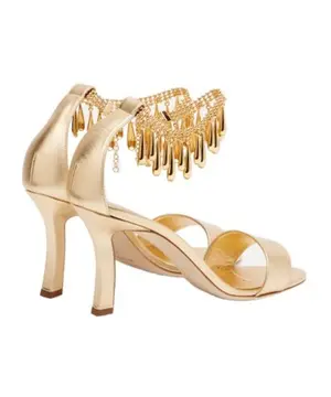 Manolo Blahnik Metallic High Heel Sandals