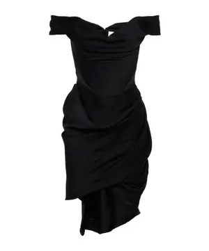 VIVIENNE WESTWOOD Off-shoulder Bustier Crêpe Minidress - Black