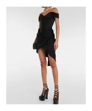 VIVIENNE WESTWOOD Off-shoulder Bustier Crêpe Minidress - Black