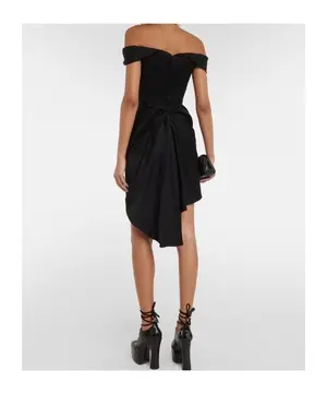VIVIENNE WESTWOOD Off-shoulder Bustier Crêpe Minidress - Black
