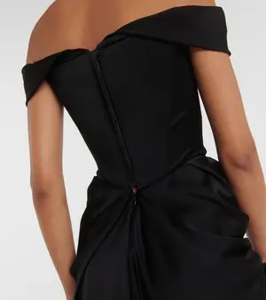VIVIENNE WESTWOOD Off-shoulder Bustier Crêpe Minidress - Black