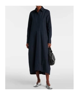 JIL SANDER Gathered Cotton Poplin Shirt Dress