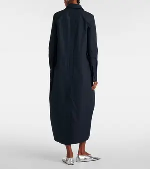 JIL SANDER Gathered Cotton Poplin Shirt Dress